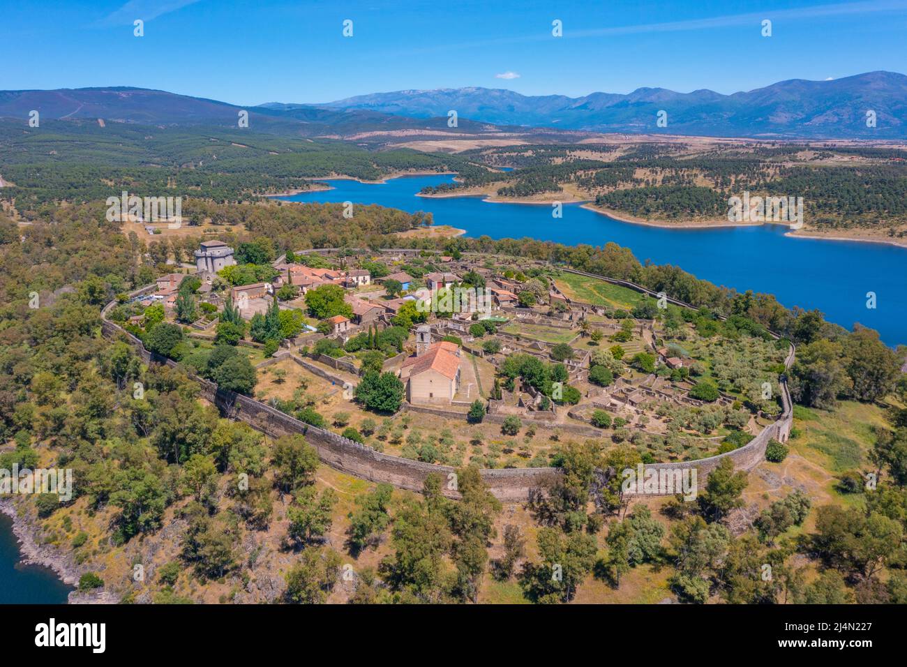 Aerial view of Granadilla fortified village in Spain Stock Photo - Alamy