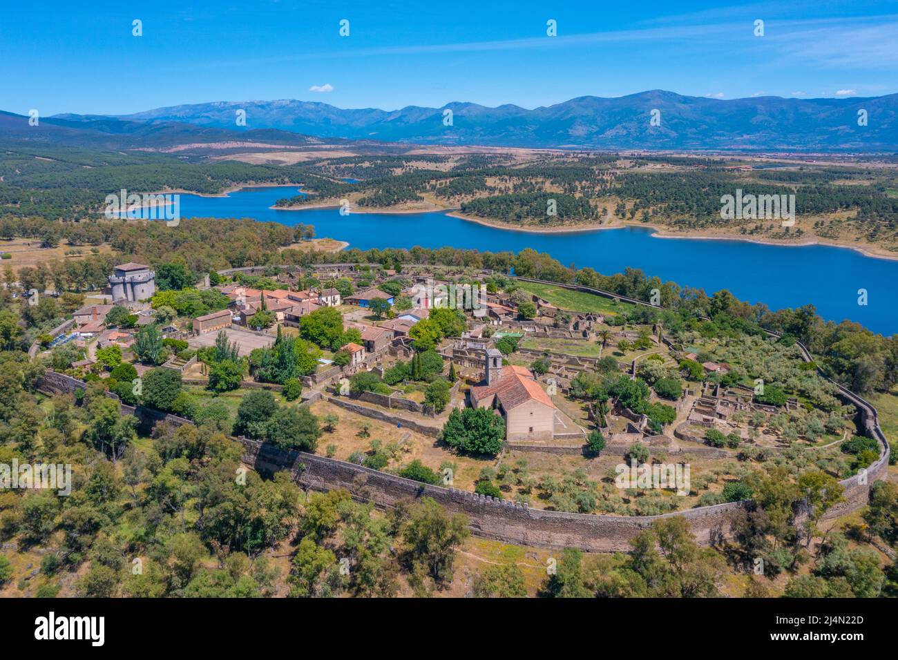 Aerial view of Granadilla fortified village in Spain Stock Photo - Alamy