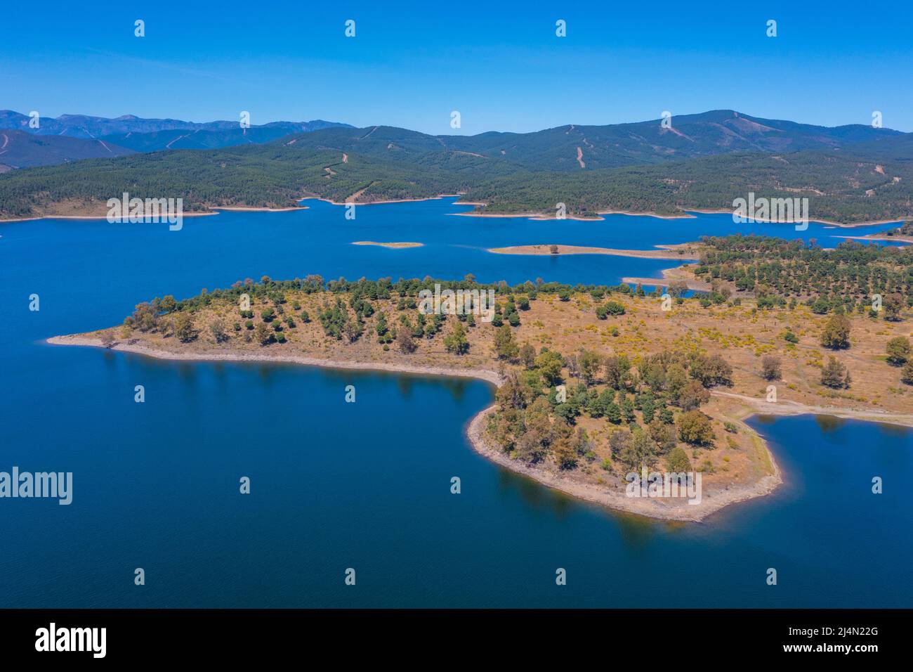 Water reservoir Gabriel and Galan in Spain Stock Photo - Alamy
