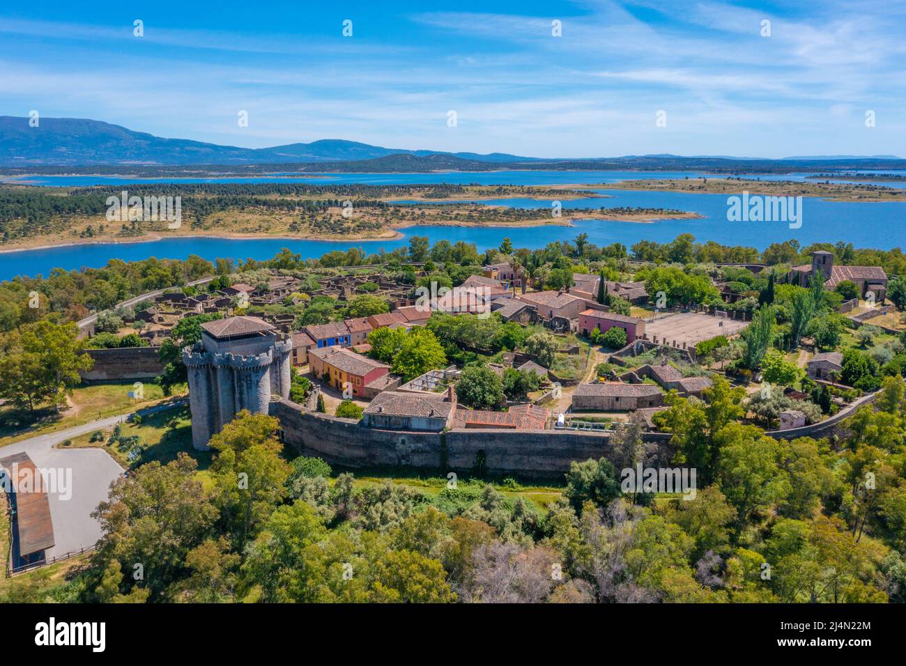 Aerial view of Granadilla fortified village in Spain Stock Photo - Alamy