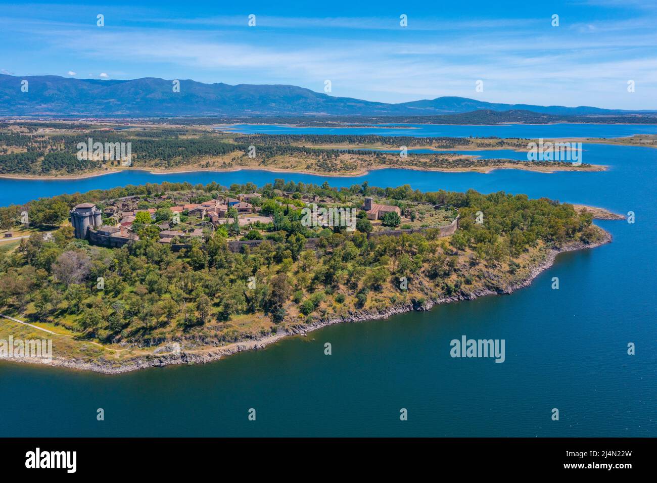 Aerial view of Granadilla fortified village in Spain Stock Photo - Alamy