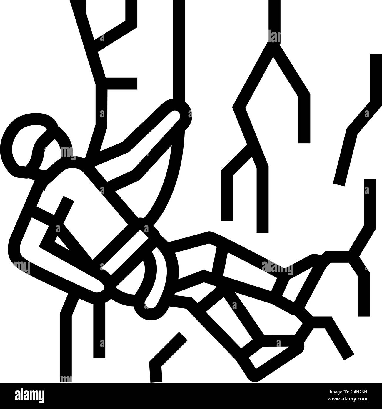 abseiling extreme sport line icon vector illustration Stock Vector ...