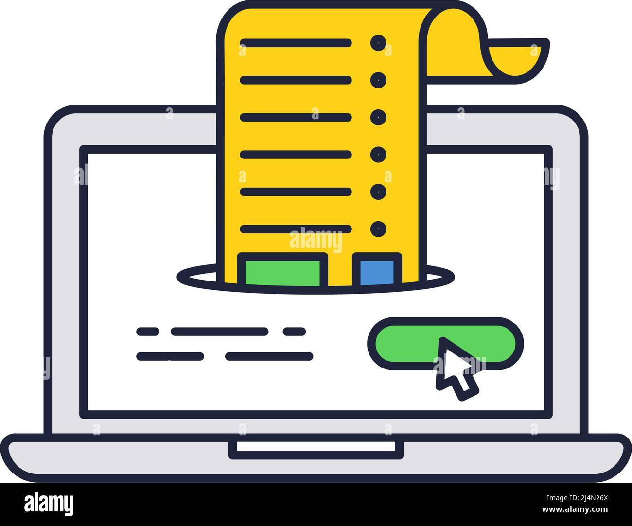 Online bill payment icon. Computer invoice receipt tax pay vector ...