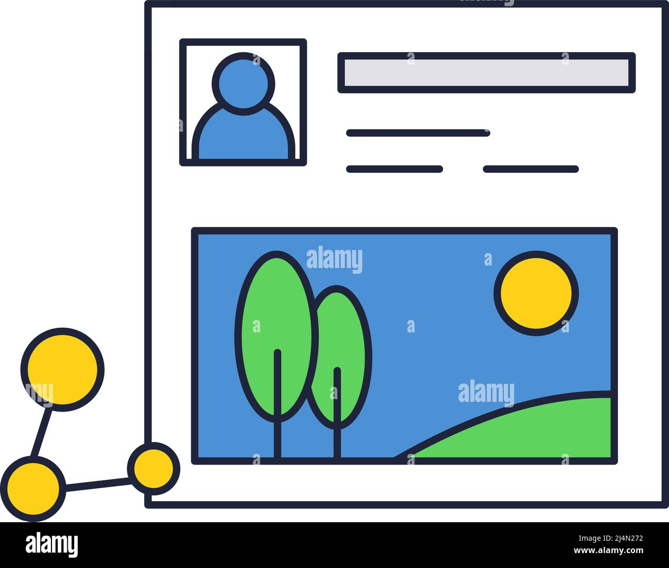 Content sharing vector. Social media post information share icon ...