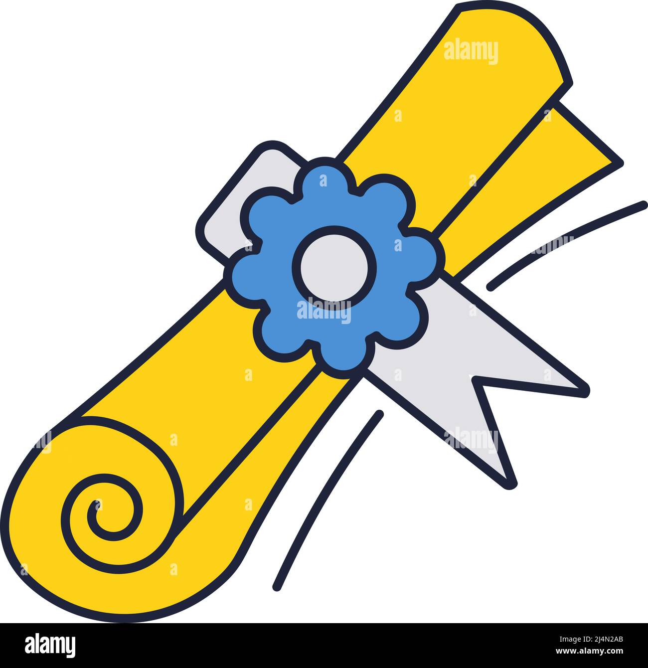 Diploma scroll icon degree certificate flat vector Stock Vector Image ...