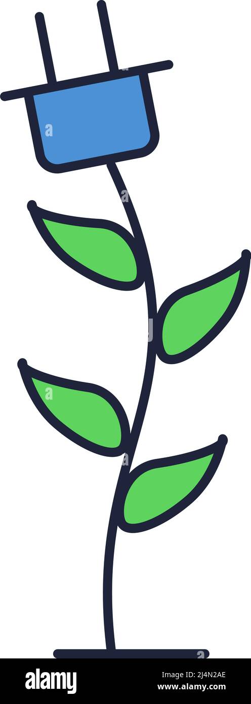 Eco green energy power icon. Limitless renewable electricity generation ...