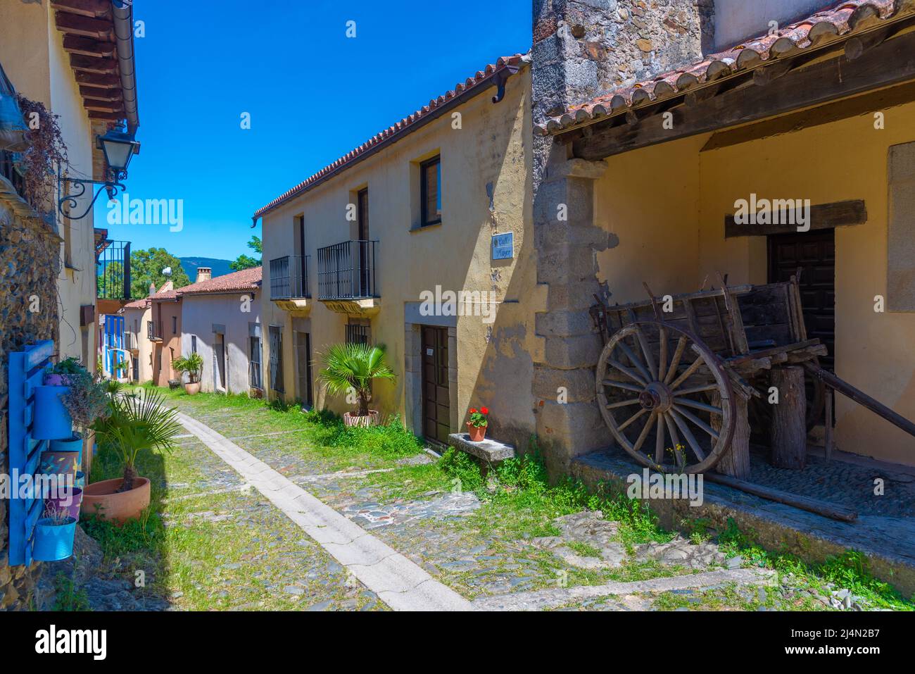 Colorful street at a ghost town Granadilla in Spain Stock Photo - Alamy