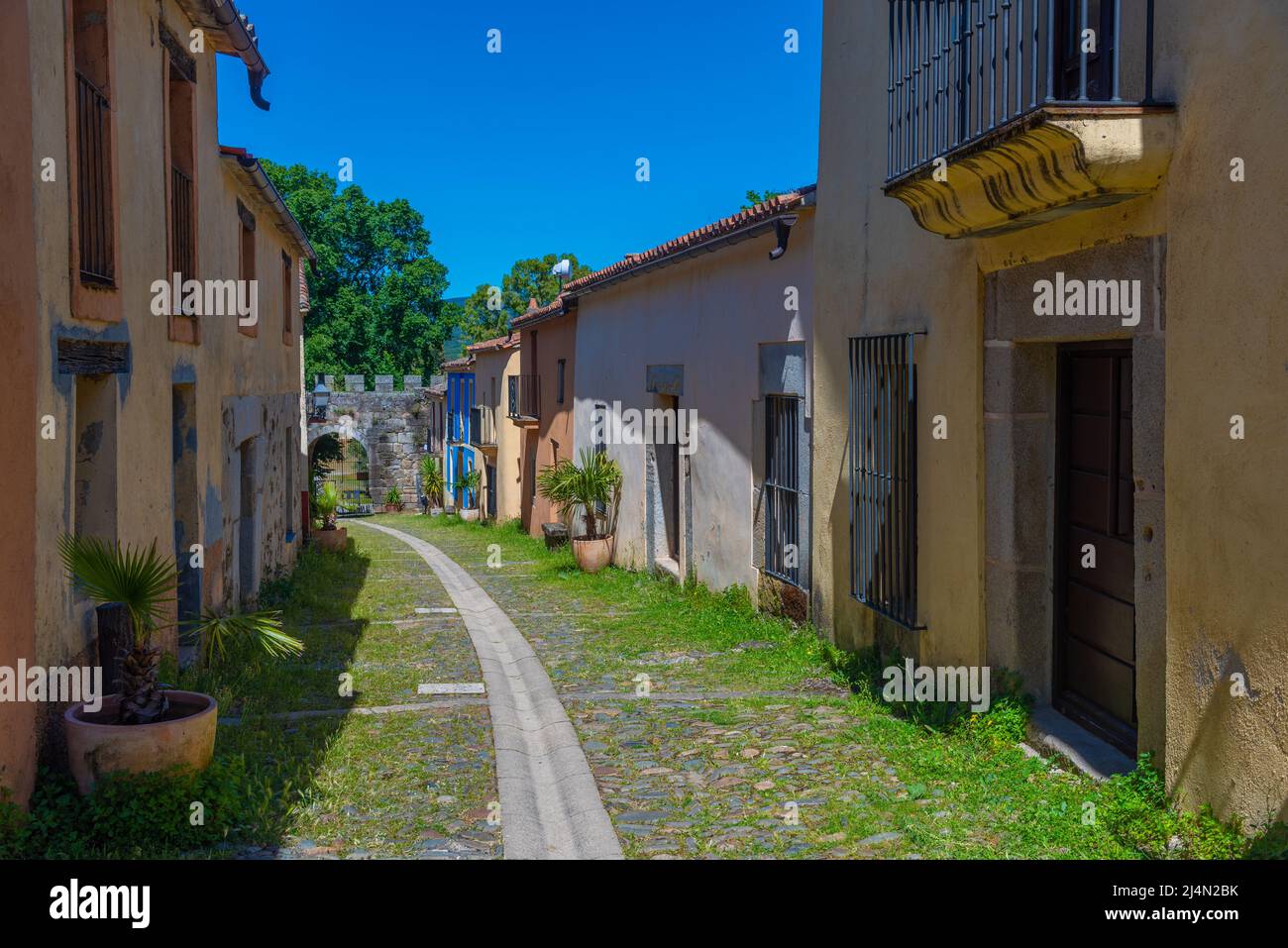 Colorful street at a ghost town Granadilla in Spain Stock Photo - Alamy