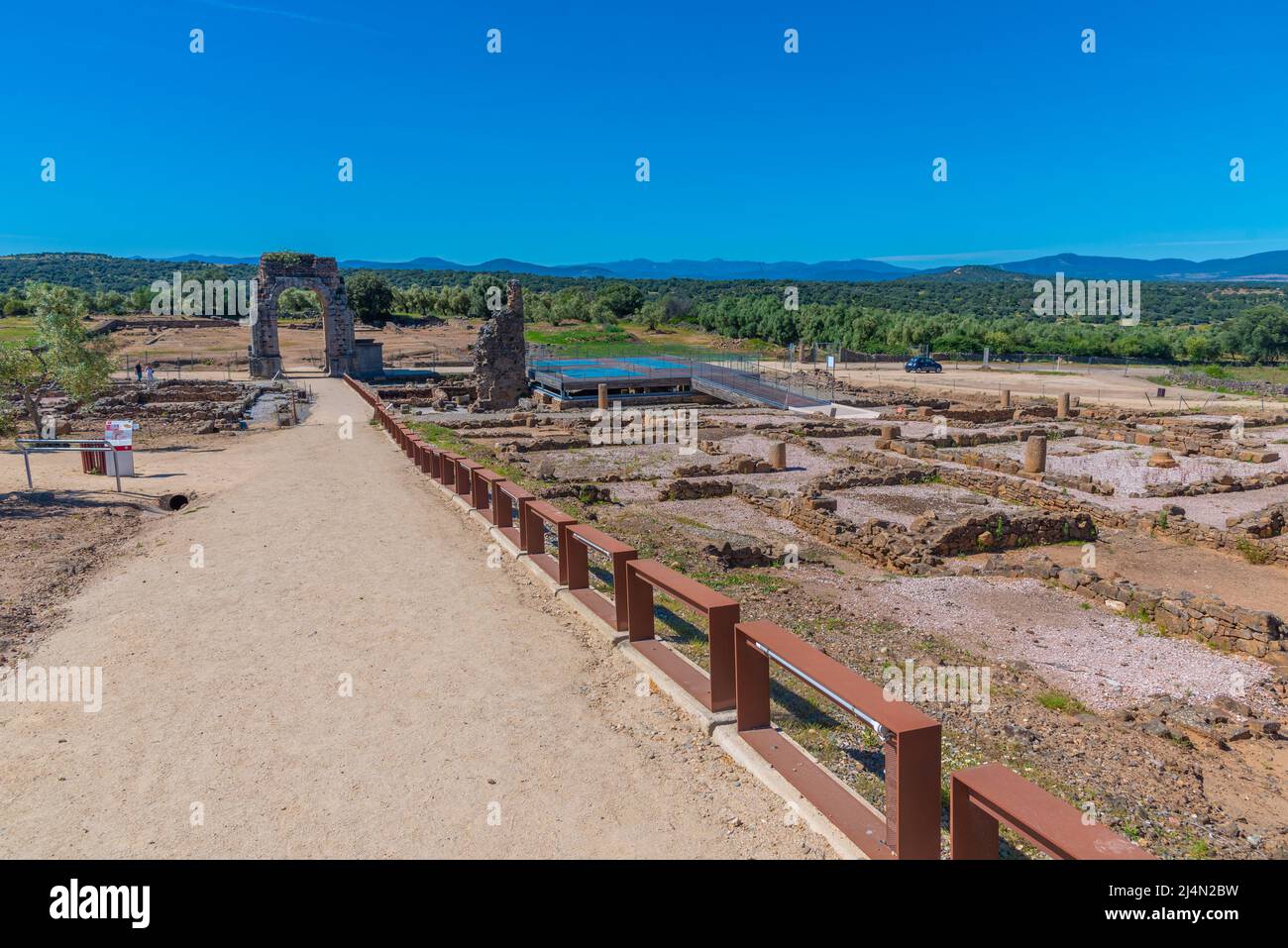 Ruins of roman town Caparra in Spain Stock Photo - Alamy