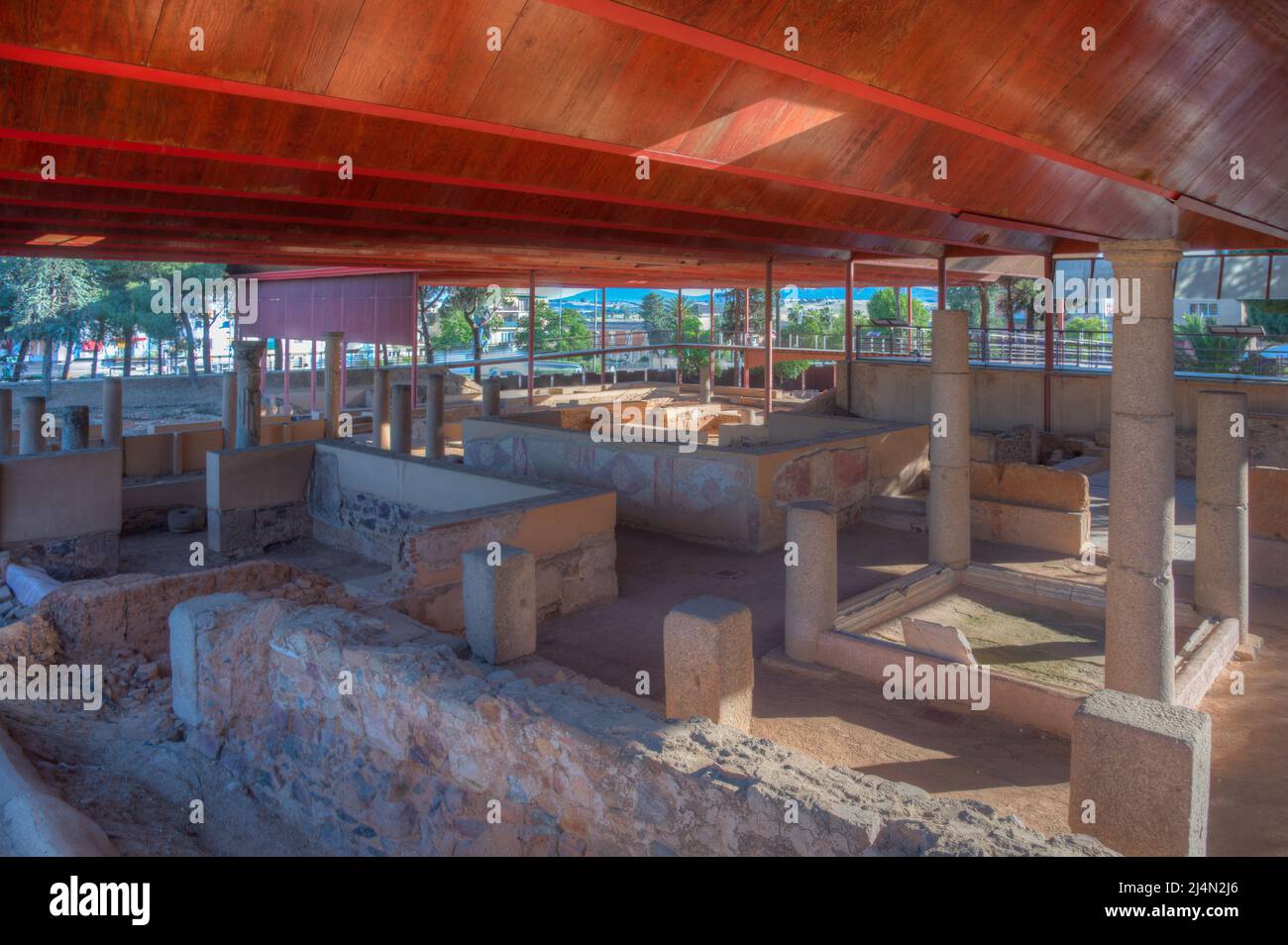 Roman ruins of Casa del Mitreo in Merida, Spain Stock Photo - Alamy