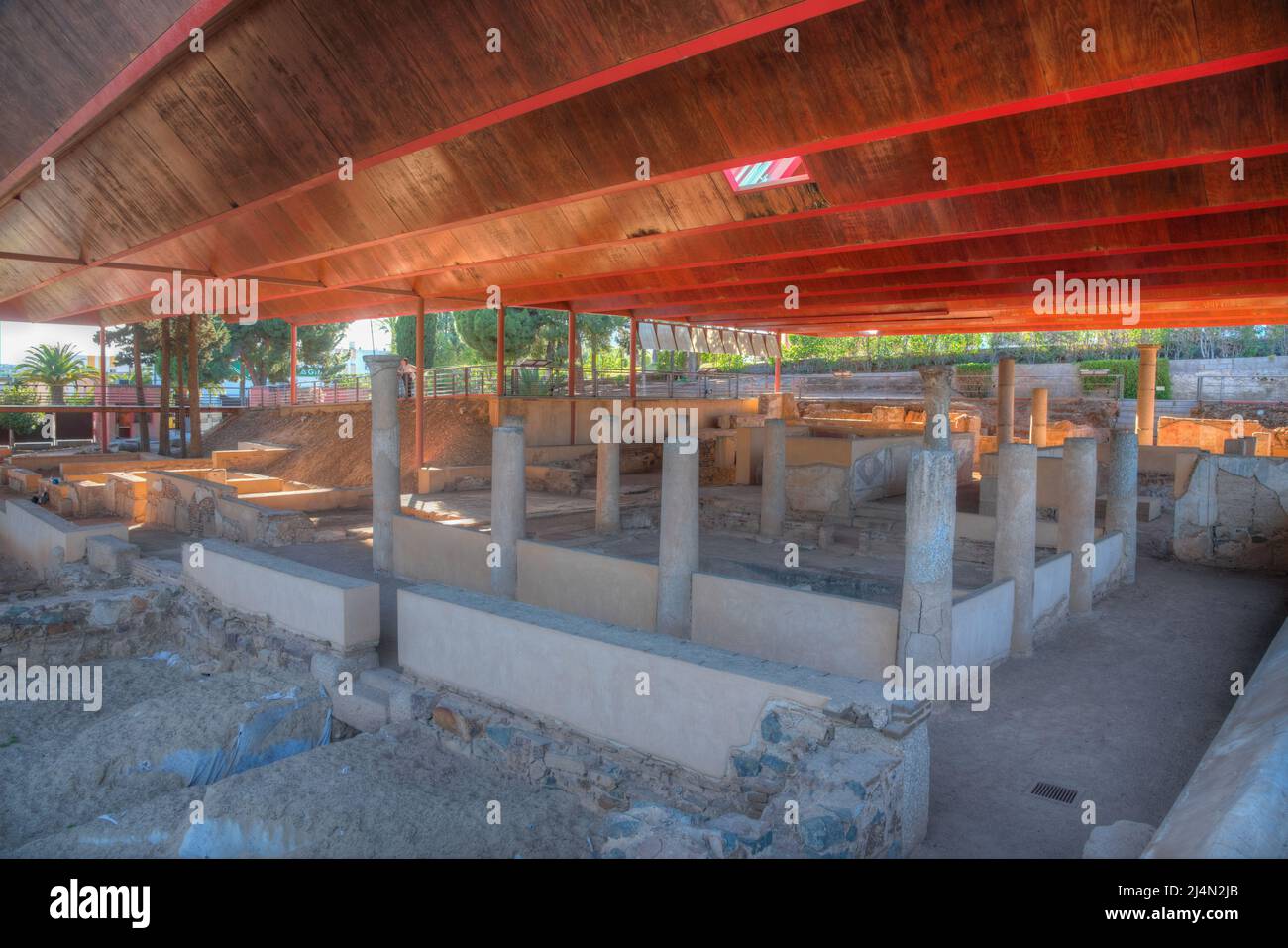 Roman ruins of Casa del Mitreo in Merida, Spain Stock Photo - Alamy