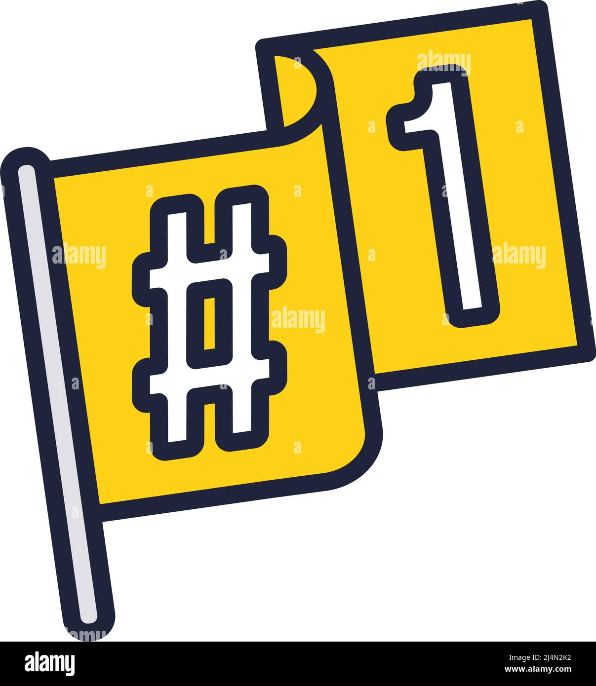 Referee flag icon vector football linesman tool Stock Vector Image ...