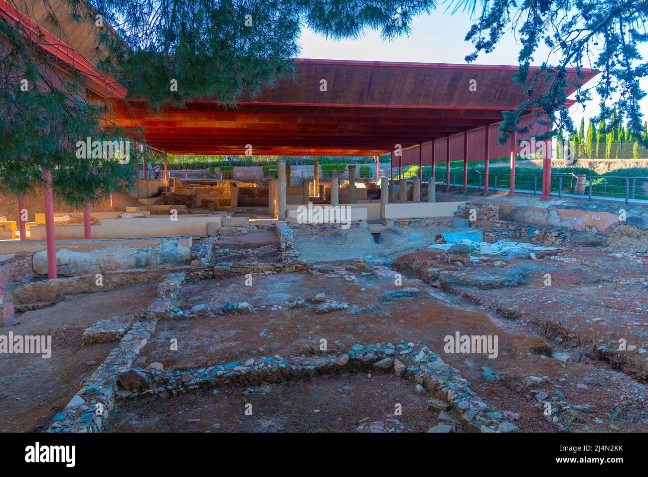 Roman ruins of Casa del Mitreo in Merida, Spain Stock Photo - Alamy