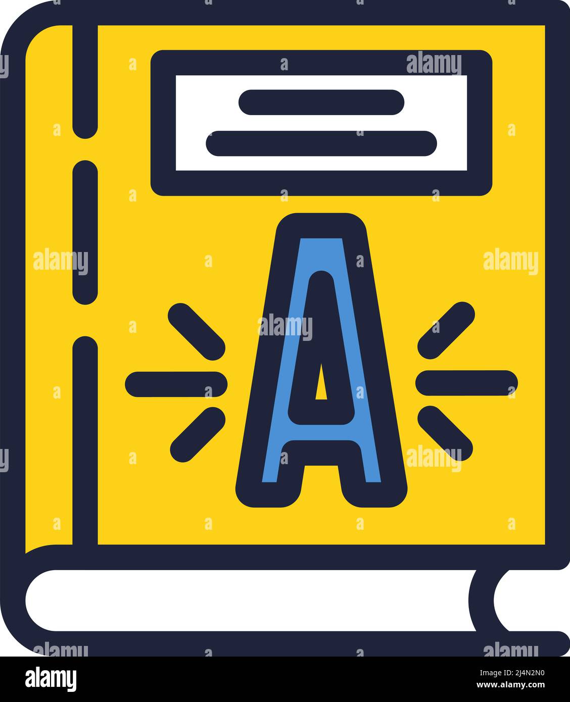 Language e-learning icon. Vector electronic dictionary or vocabulary ...