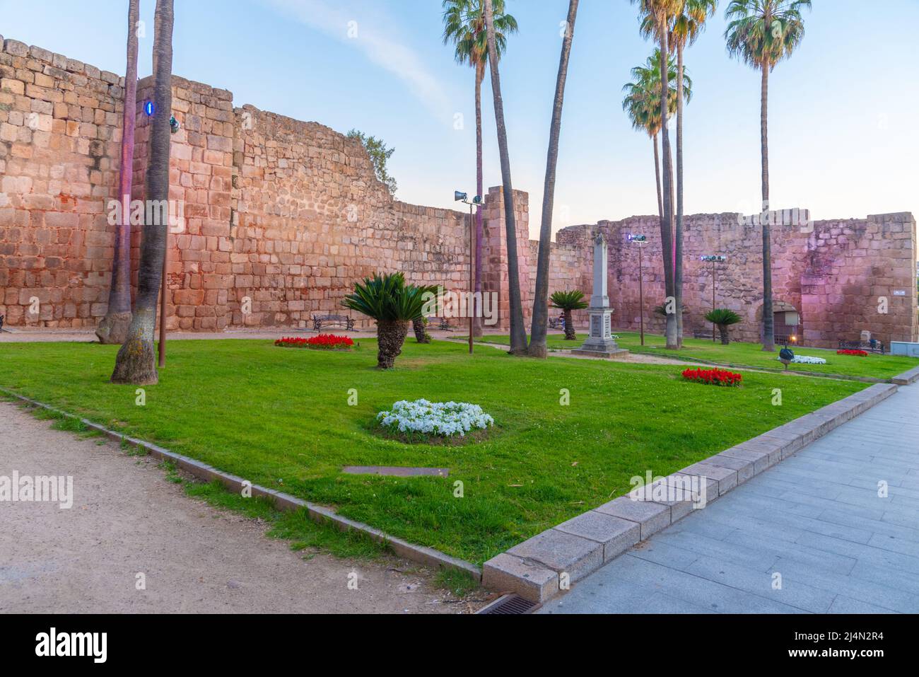 Sunset view of Alcazaba fortress in Merida, Spain Stock Photo - Alamy