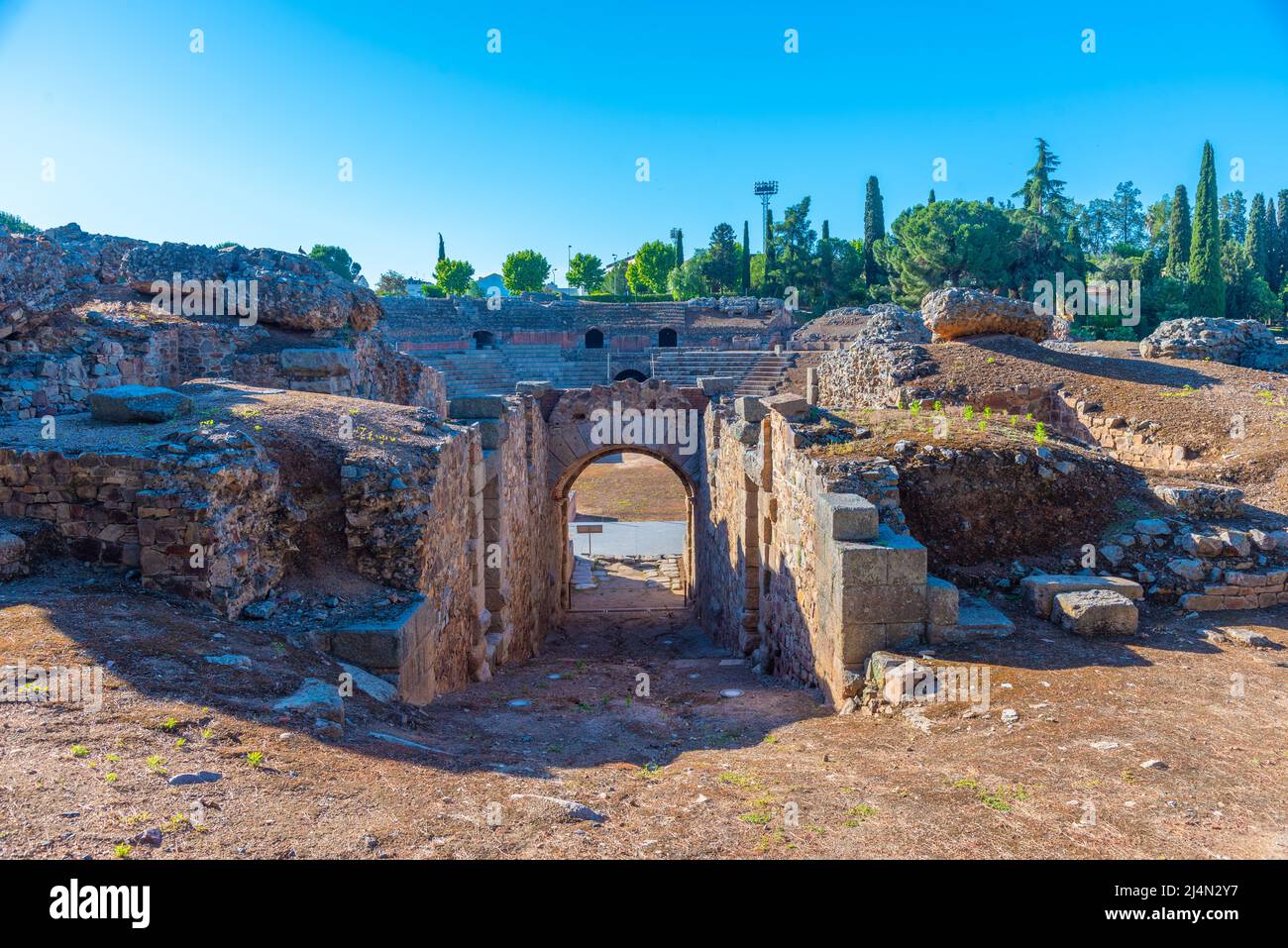 Roman Amphitheatre of Merida in Spain Stock Photo - Alamy