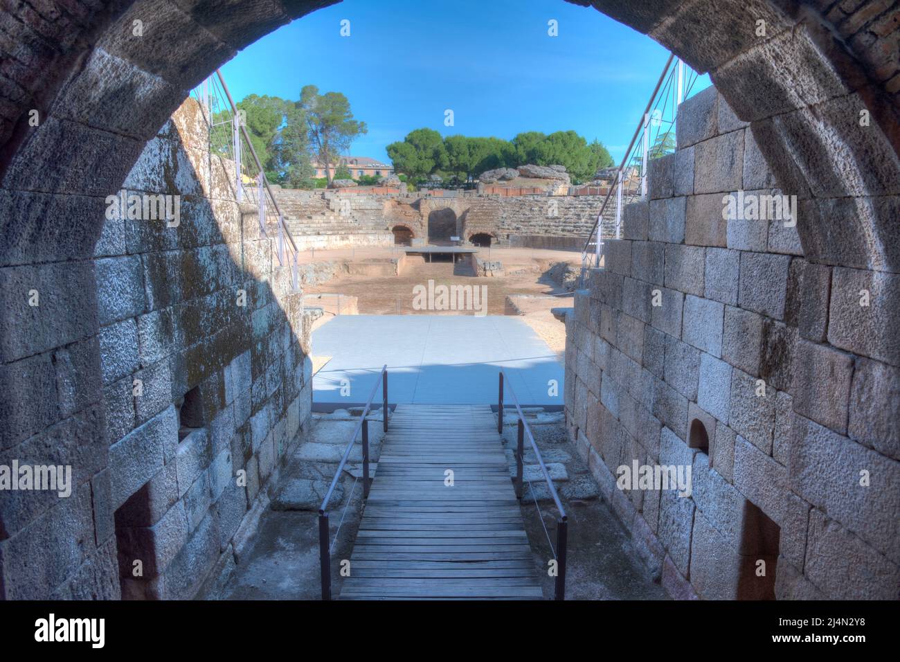 Roman Amphitheatre of Merida in Spain Stock Photo - Alamy