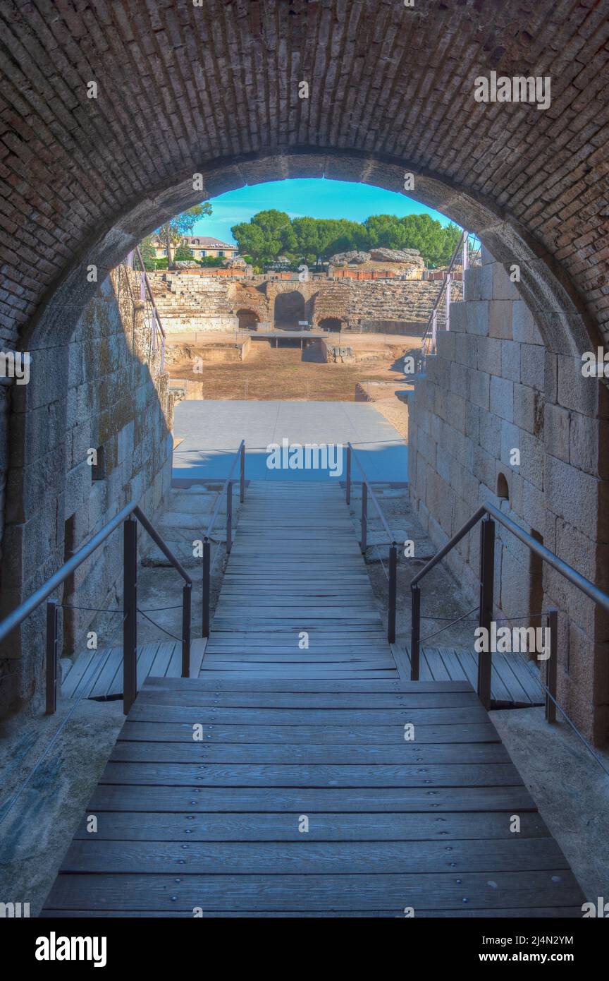 Roman Amphitheatre of Merida in Spain Stock Photo - Alamy
