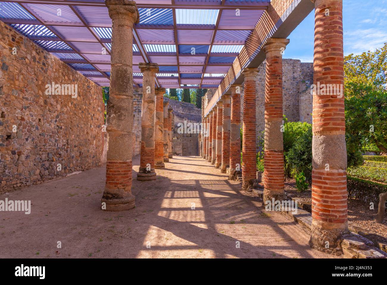 Roman ruins in Spanish town Merida Stock Photo - Alamy