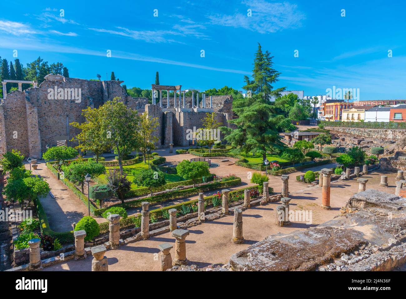 Roman ruins in Spanish town Merida Stock Photo - Alamy