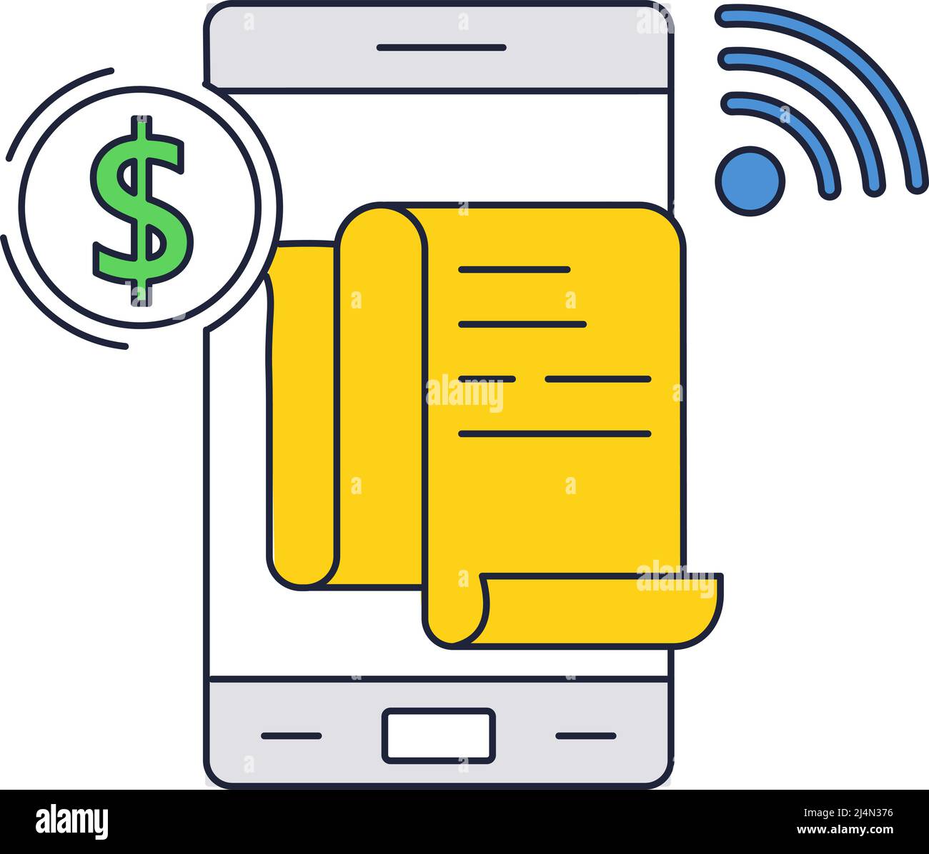 Bill payment online icon vector isolated on white Stock Vector Image ...