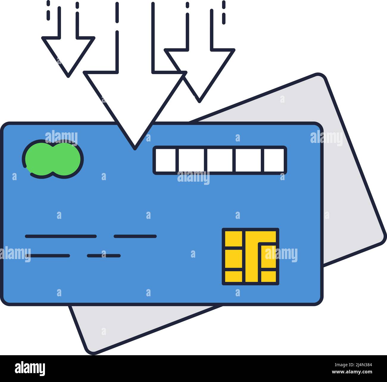 Credit card replenishment icon vector isolated on white background ...