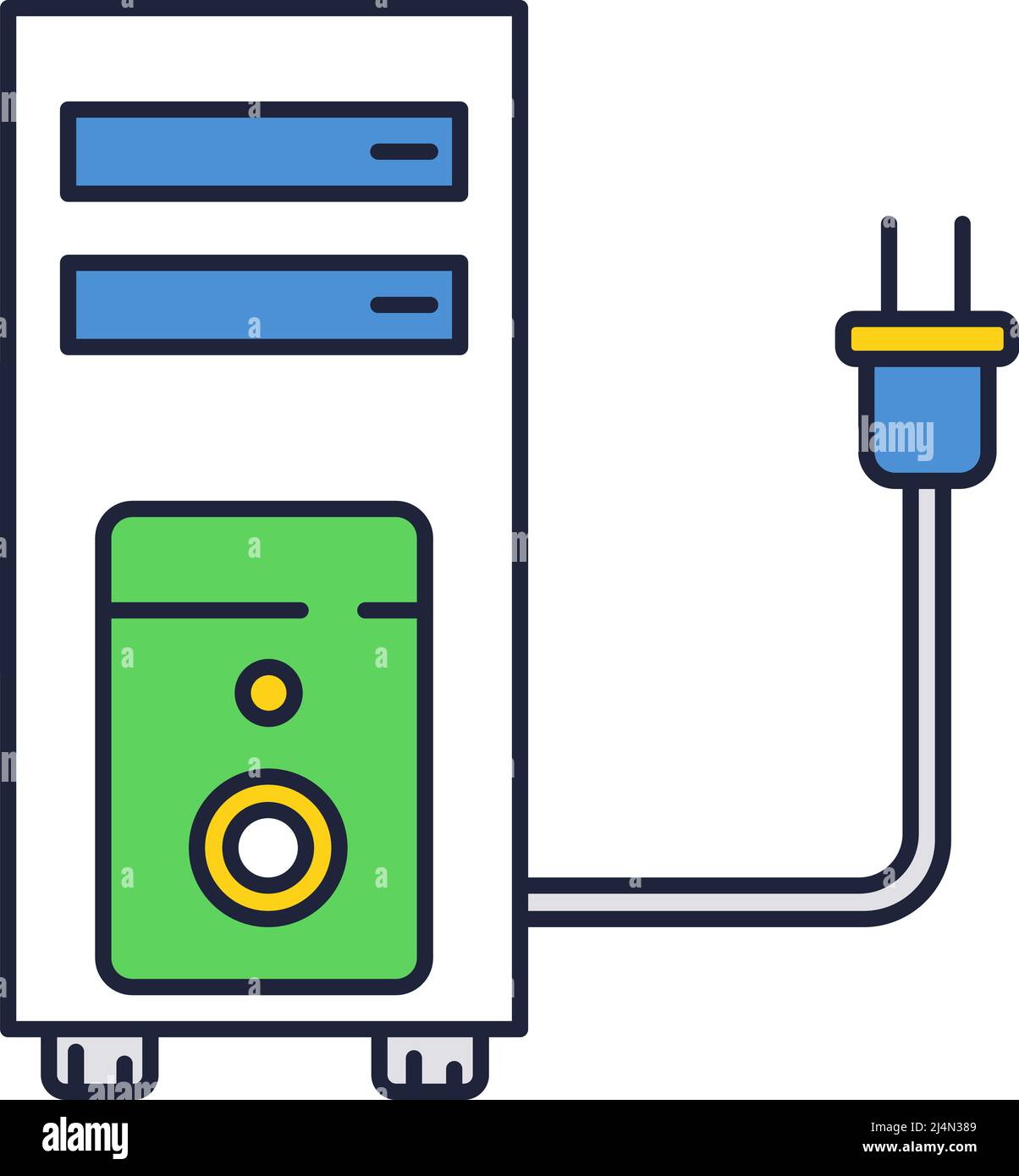 Cpu computer tower icon vector Stock Vector Images - Alamy