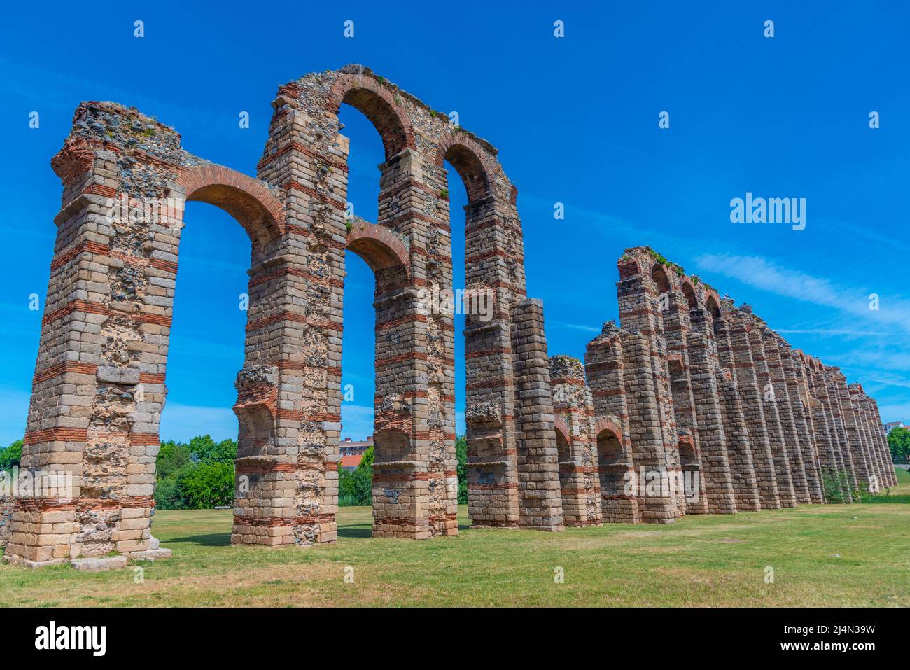 Acueducto de los Milagros in Spanish town Merida Stock Photo - Alamy