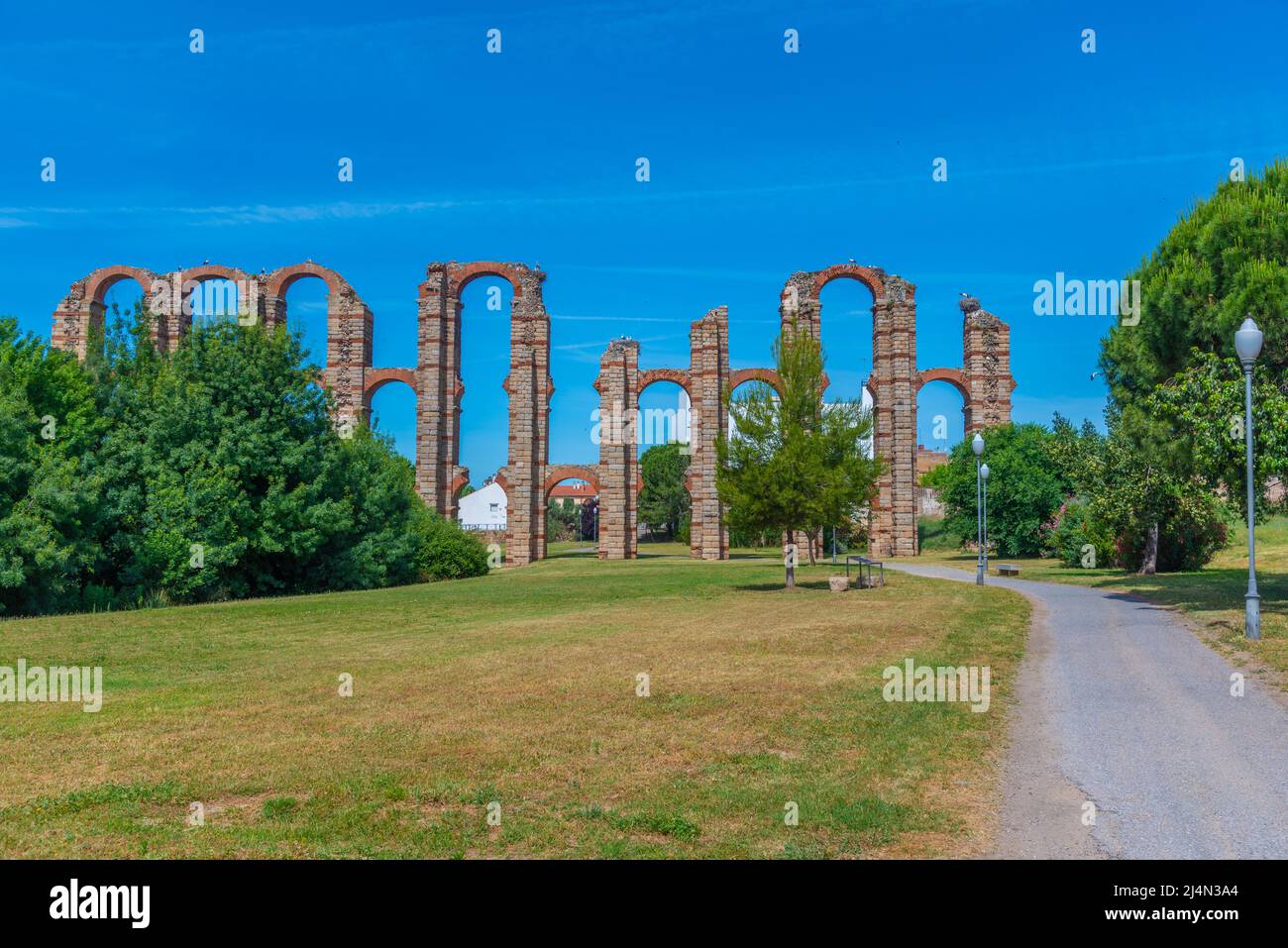 Acueducto de los Milagros in Spanish town Merida Stock Photo - Alamy
