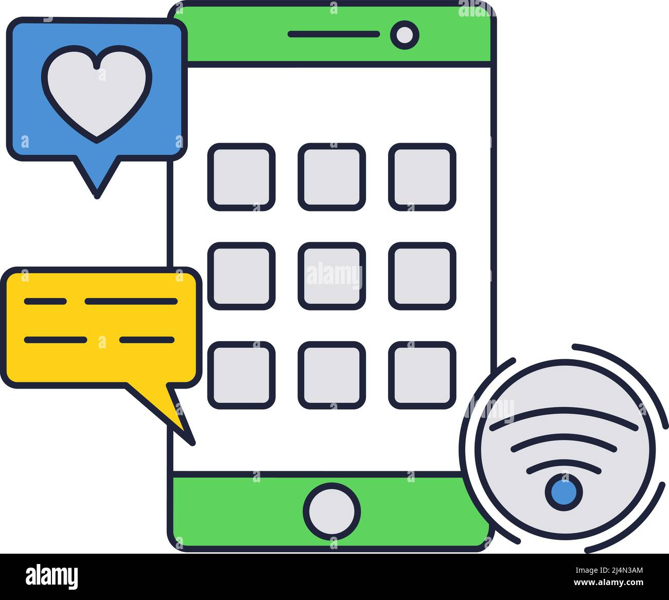 Vector phone app smartphone interface flat icon Stock Vector Image ...