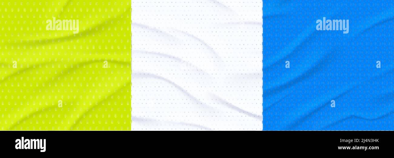 Textures of sports jersey, athletic shirt material. Vector realistic ...