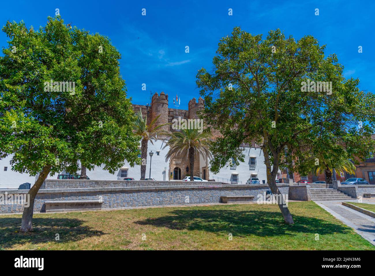 Castle in Spanish town Zafra Stock Photo - Alamy