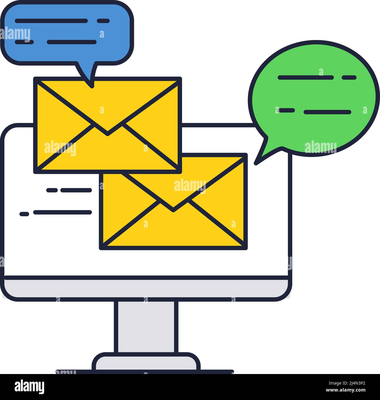 Mail on computer icon email newsletter vector Stock Vector Image & Art ...