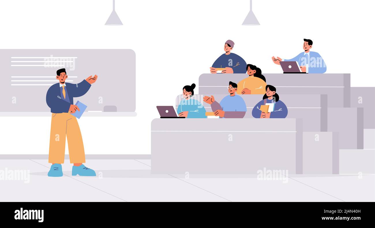 Auditorium students lecture Stock Vector Images - Alamy