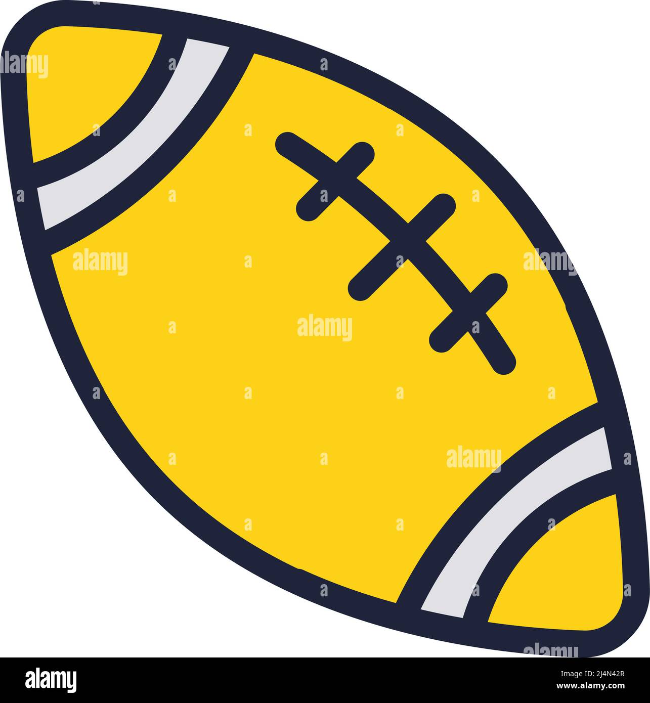 Rugby ball vector icon. American football equipment isolated on white ...