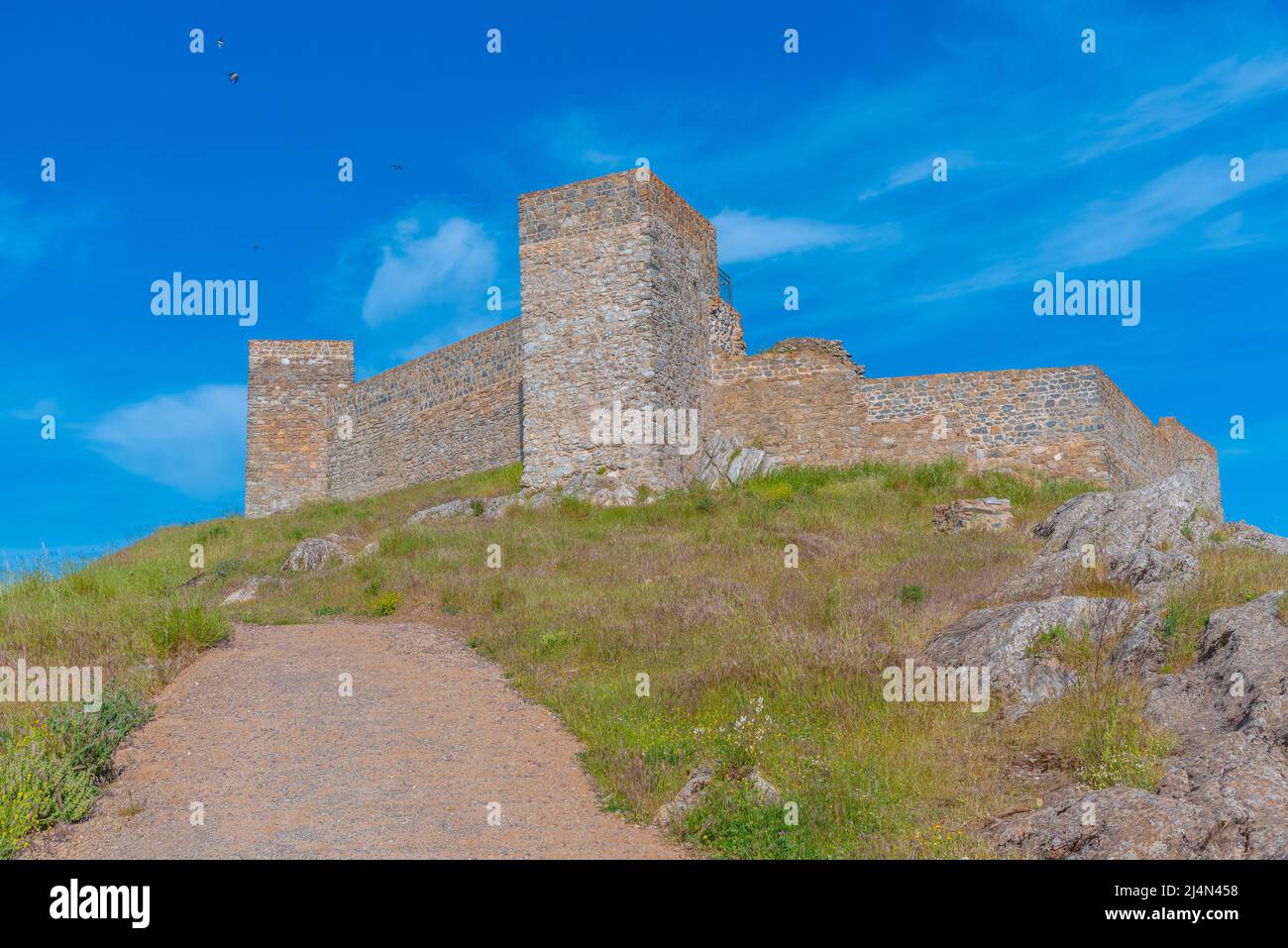 castle in Spanish town Aracena Stock Photo - Alamy