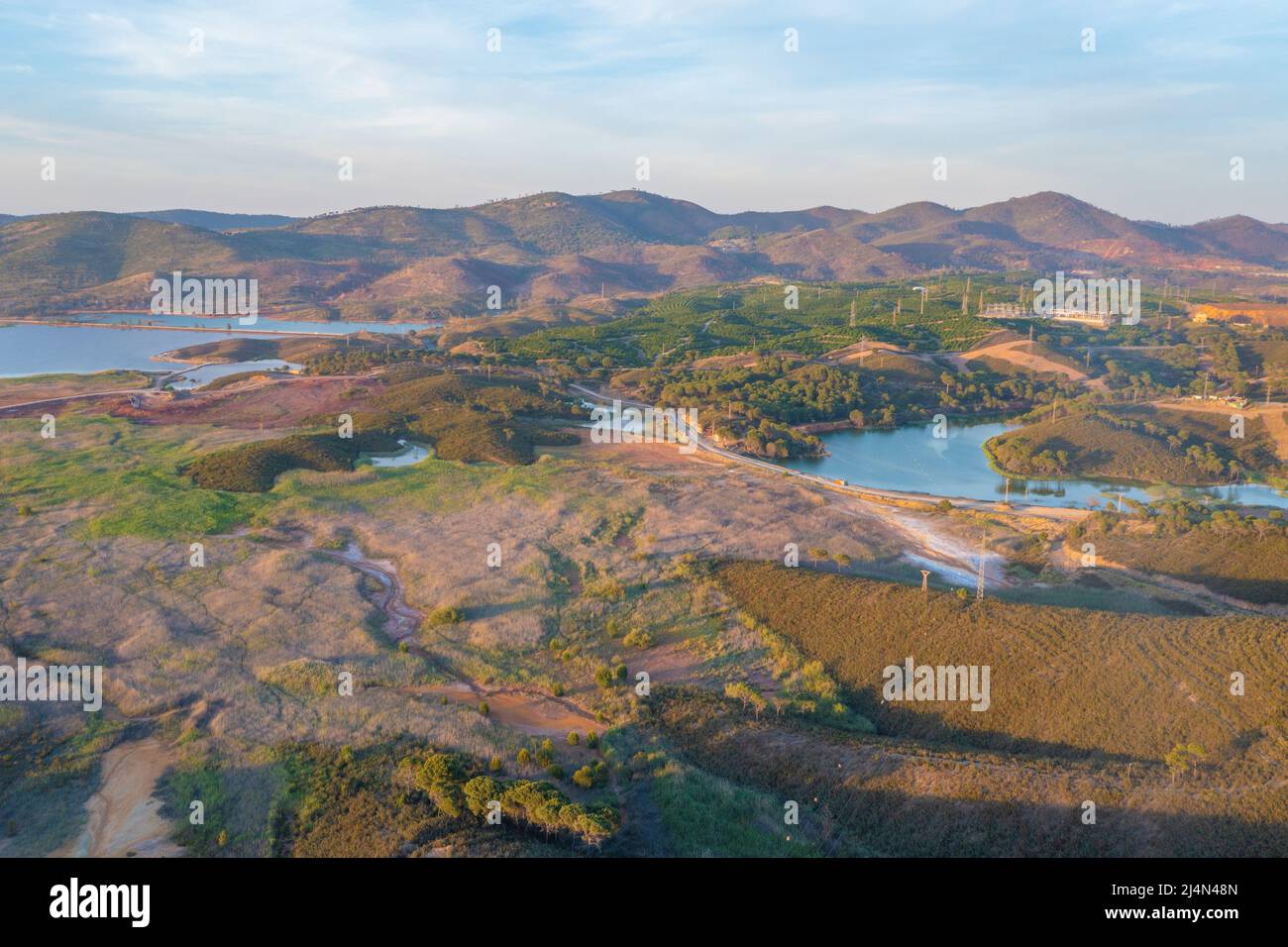 Reservoir for mining residues at Minas de Riotinto in Spain Stock Photo ...