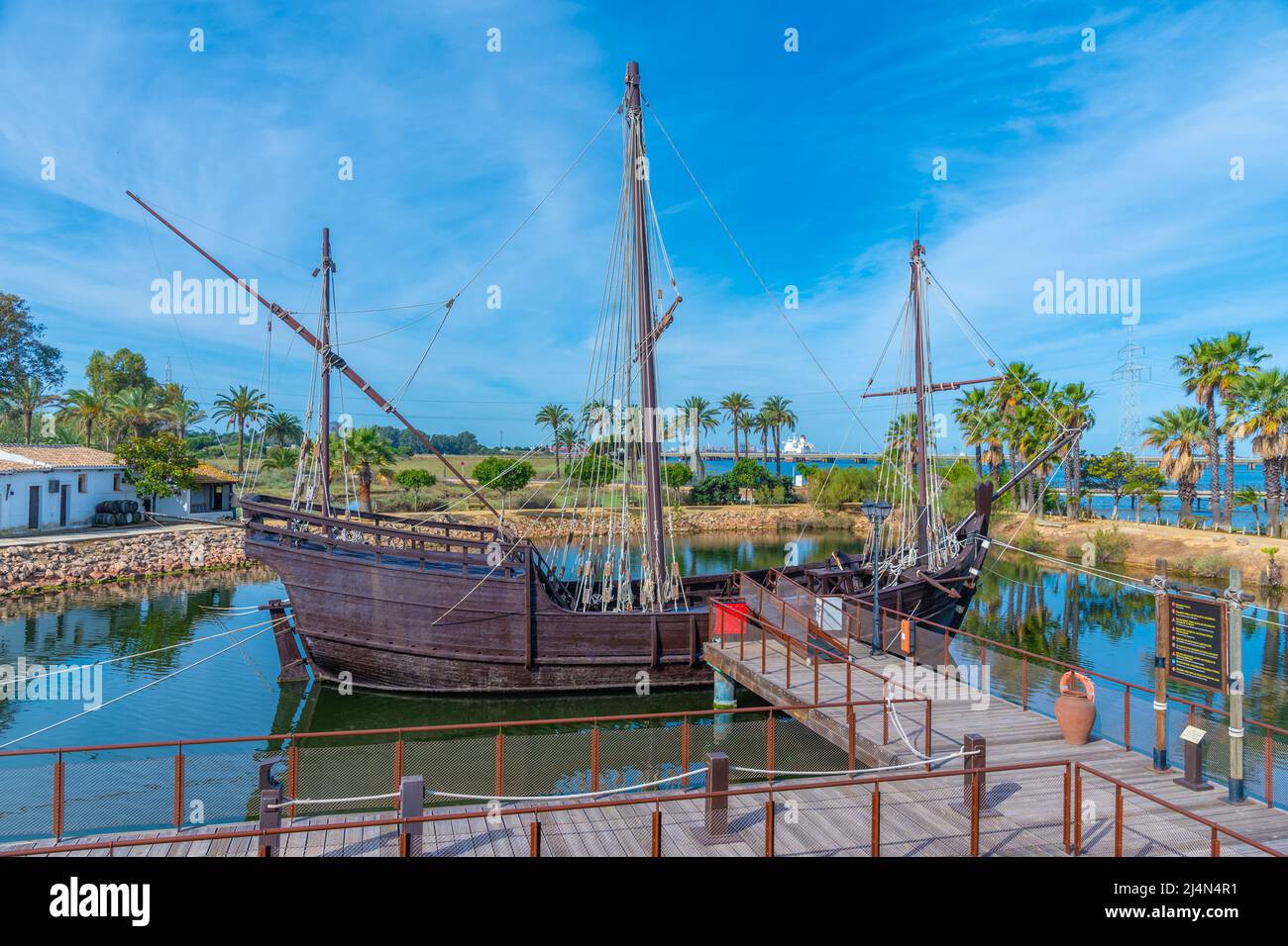 Replicas of Columbus ships Nina, Pinta and Santa Maria at Muelle de las ...