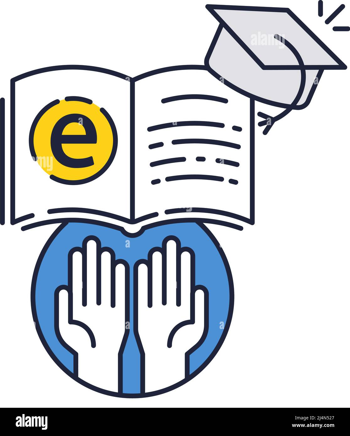 Student education online technology vector icon. School training course ...