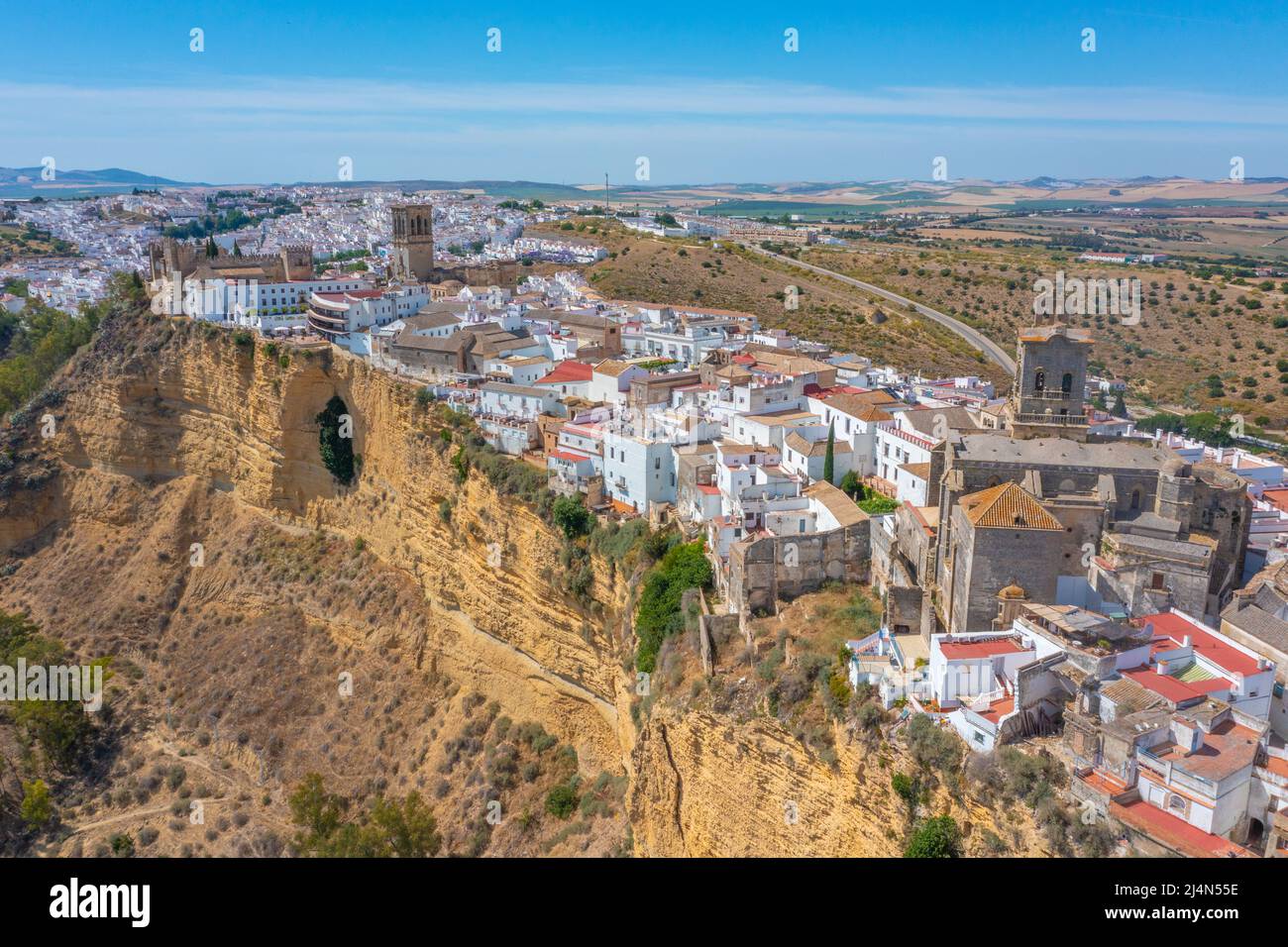Arcos de la Frontera, one of famous pueblos blancos, in Spain Stock ...