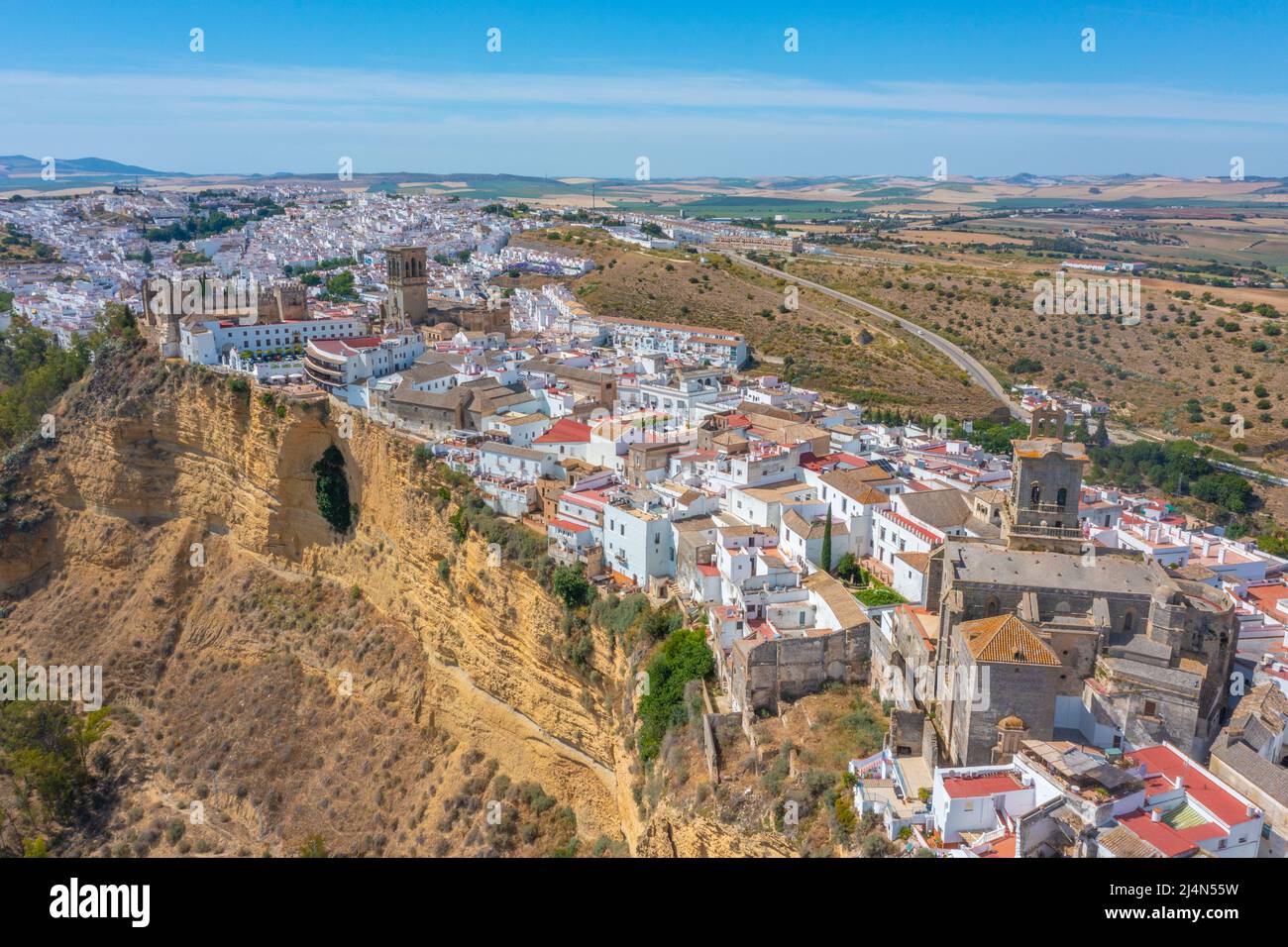 Arcos de la Frontera, one of famous pueblos blancos, in Spain Stock ...