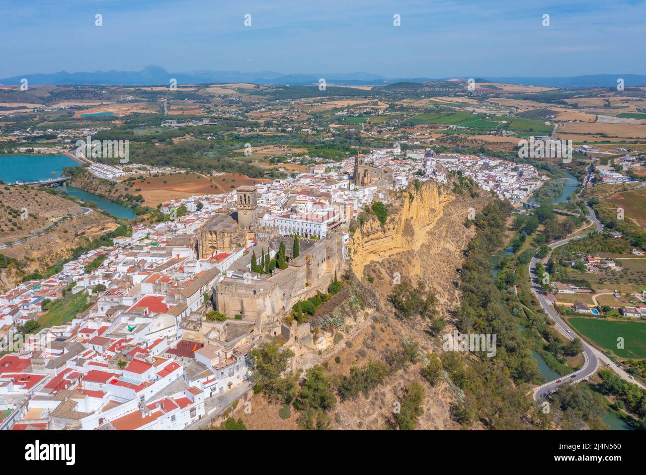 Arcos de la Frontera, one of famous pueblos blancos, in Spain Stock ...