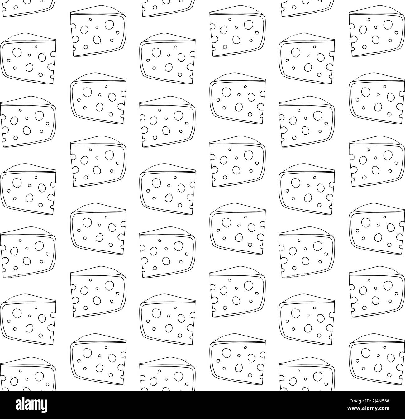 Vector seamless pattern of hand drawn doodle sketch cheese isolated on ...