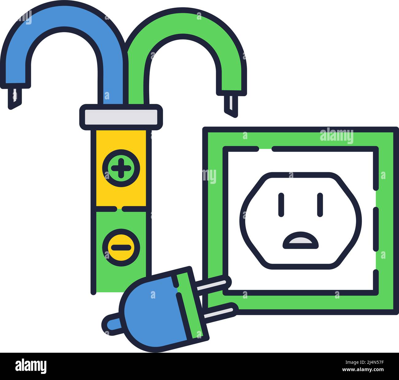 Electric socket repair vector damage plug icon Stock Vector Image & Art ...