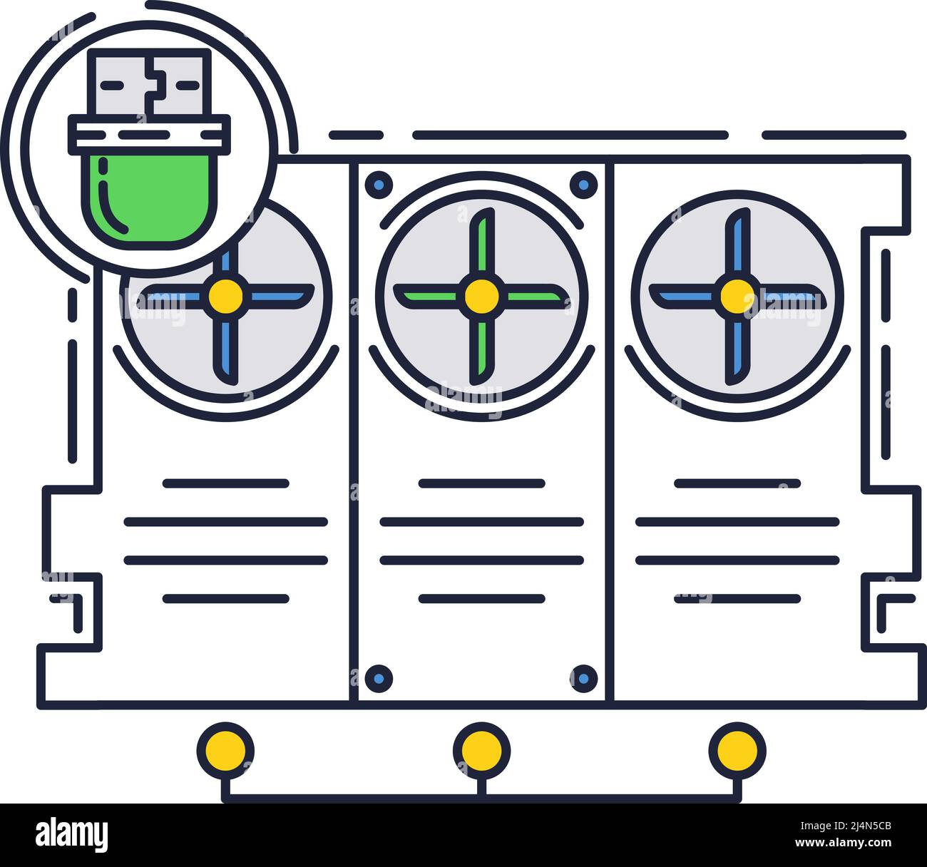 PC video adapter icon computer hardware vector Stock Vector Image & Art ...