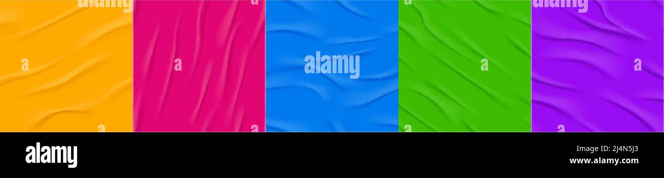 Glued stickers texture, colorful crumpled paper patches mockup. Blank ...