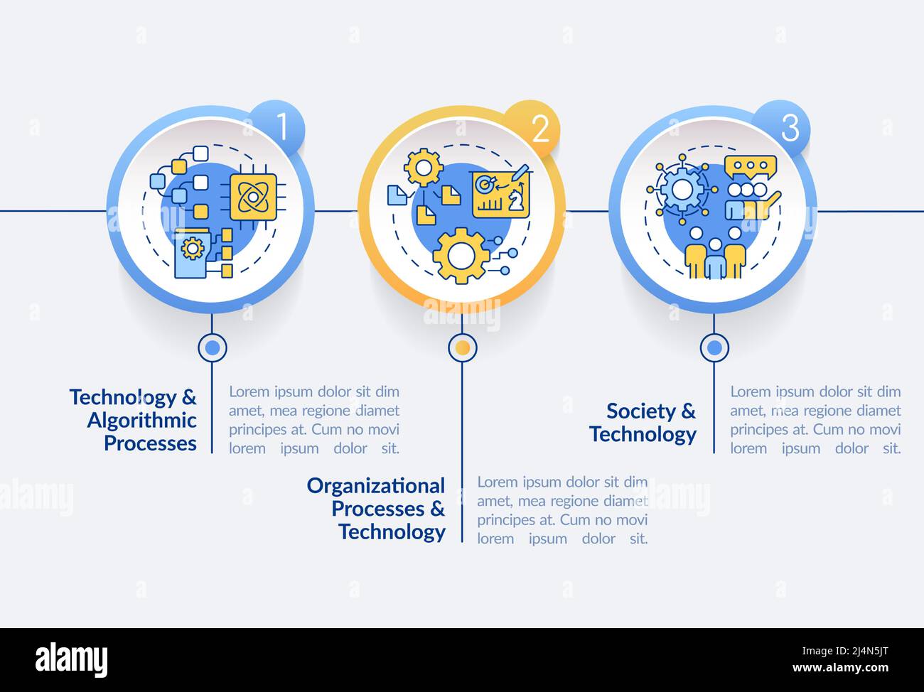 Information systems cooperation circle infographic template Stock ...