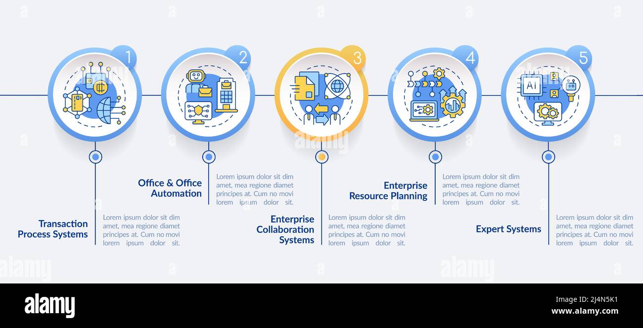 Information systems kinds circle infographic template Stock Vector ...