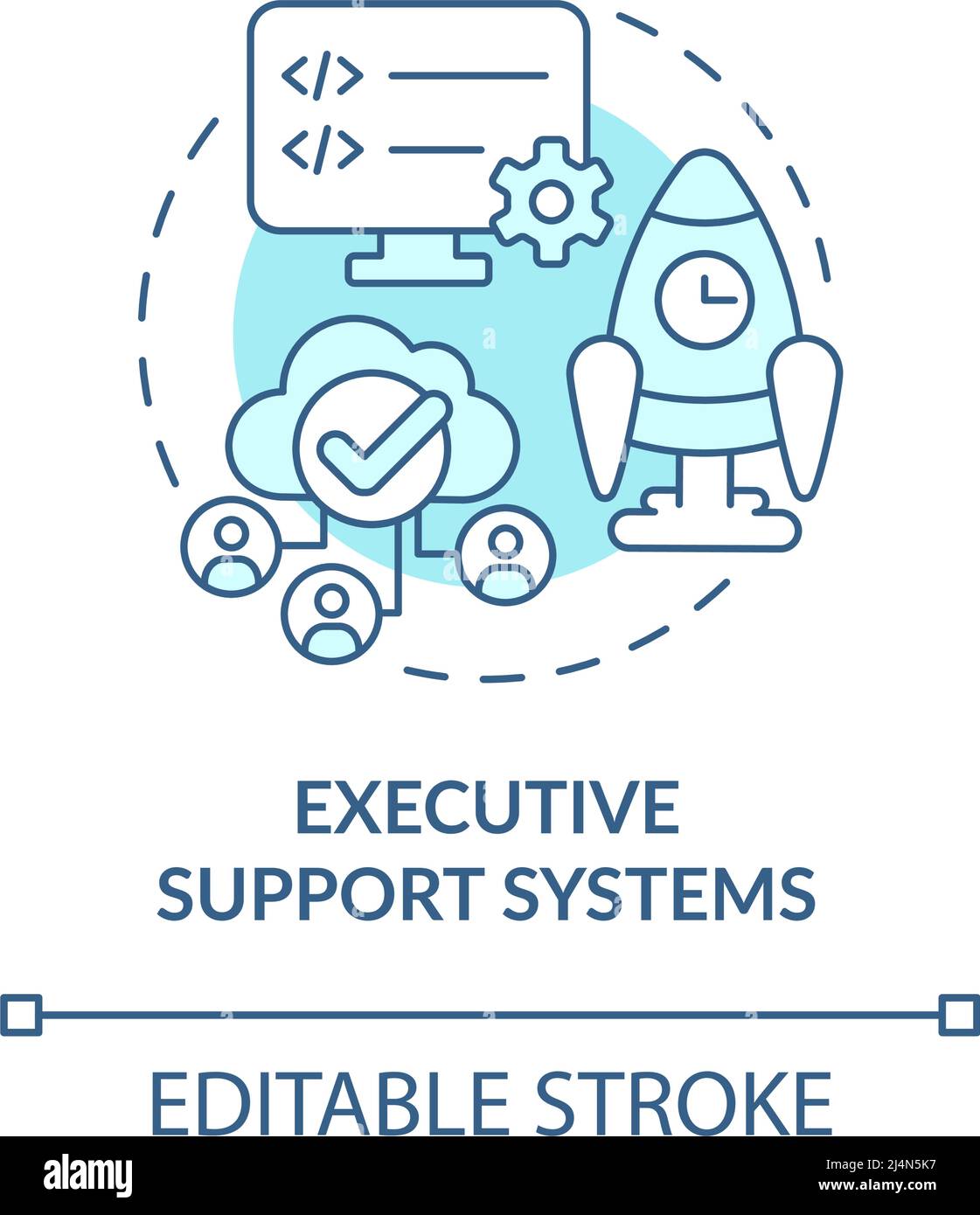 Executive support systems turquoise concept icon Stock Vector Image ...