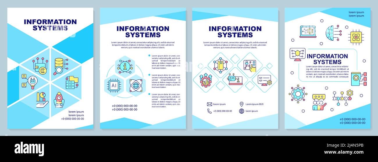 Information systems blue brochure template Stock Vector Image & Art - Alamy